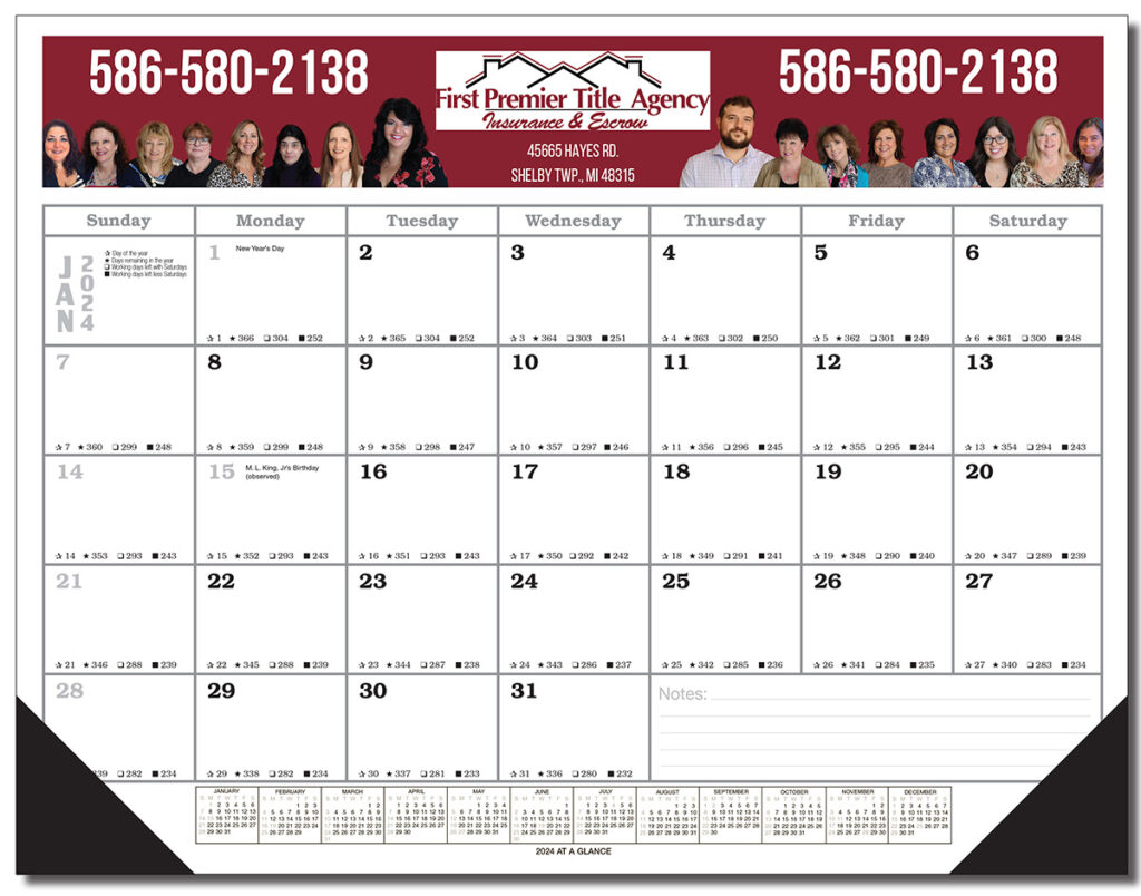 Custom Branded Desk Planner Blotter Calendar - Full Color - Drive ...